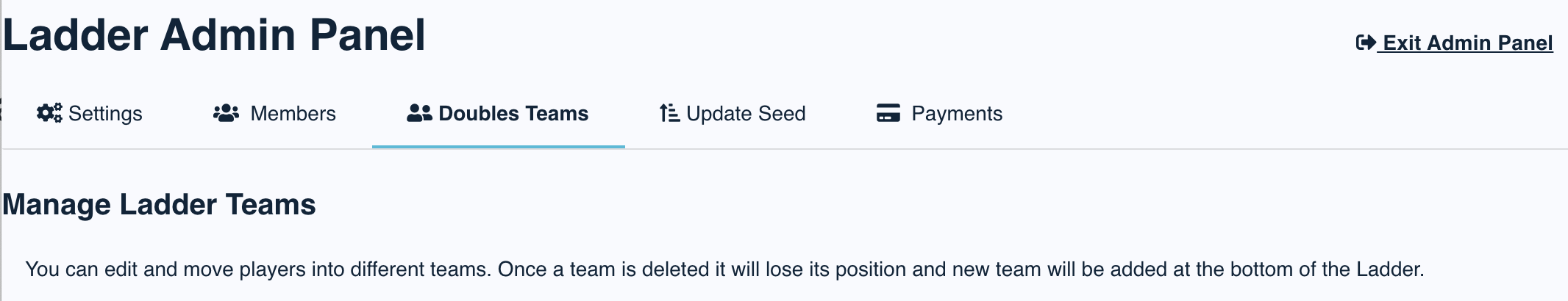 Rearrange Doubles Teams In Challenger Ladder – FidGrit Help Center